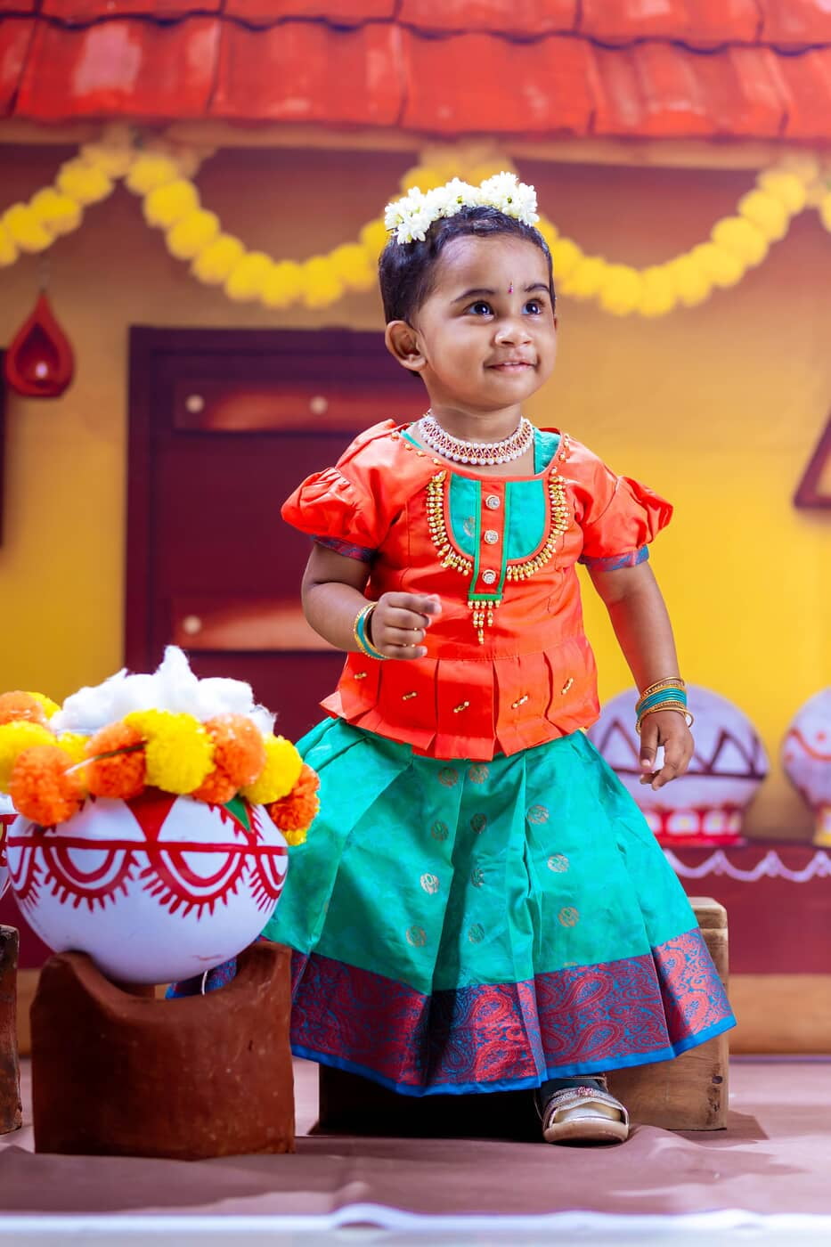 Fabric Baby Backdrop - Traditional Village House