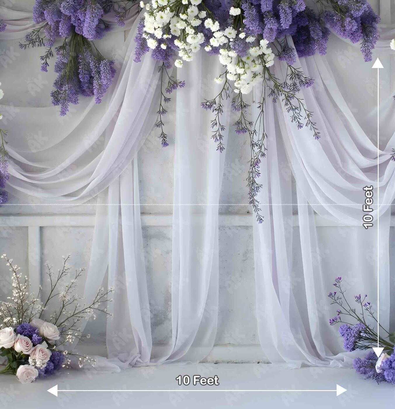 Lilac Curtain Wall Backdrop 10×10 ft – Fabric Portrait Background | AK ...