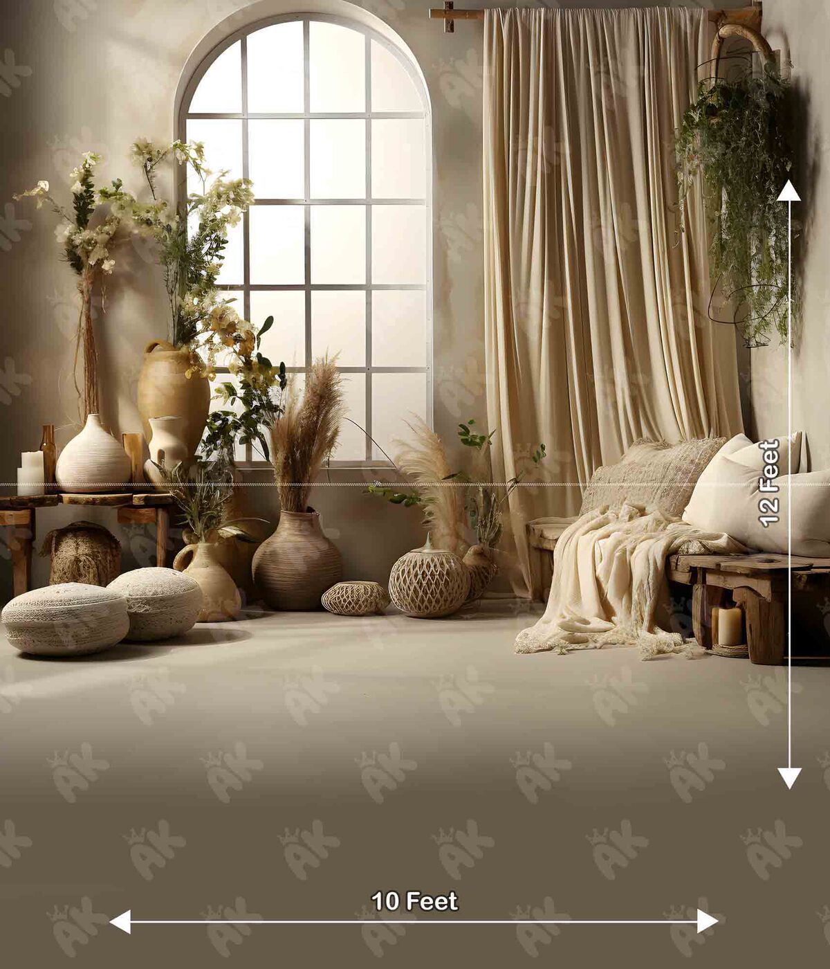 Fabric Portrait Backdrop - Dusky Boho Indoor