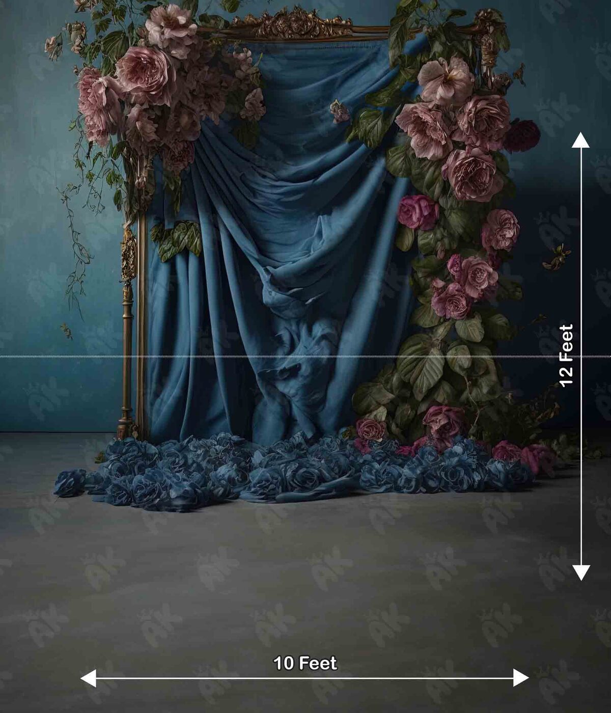 Fabric Portrait Backdrop - Frame Me Blue