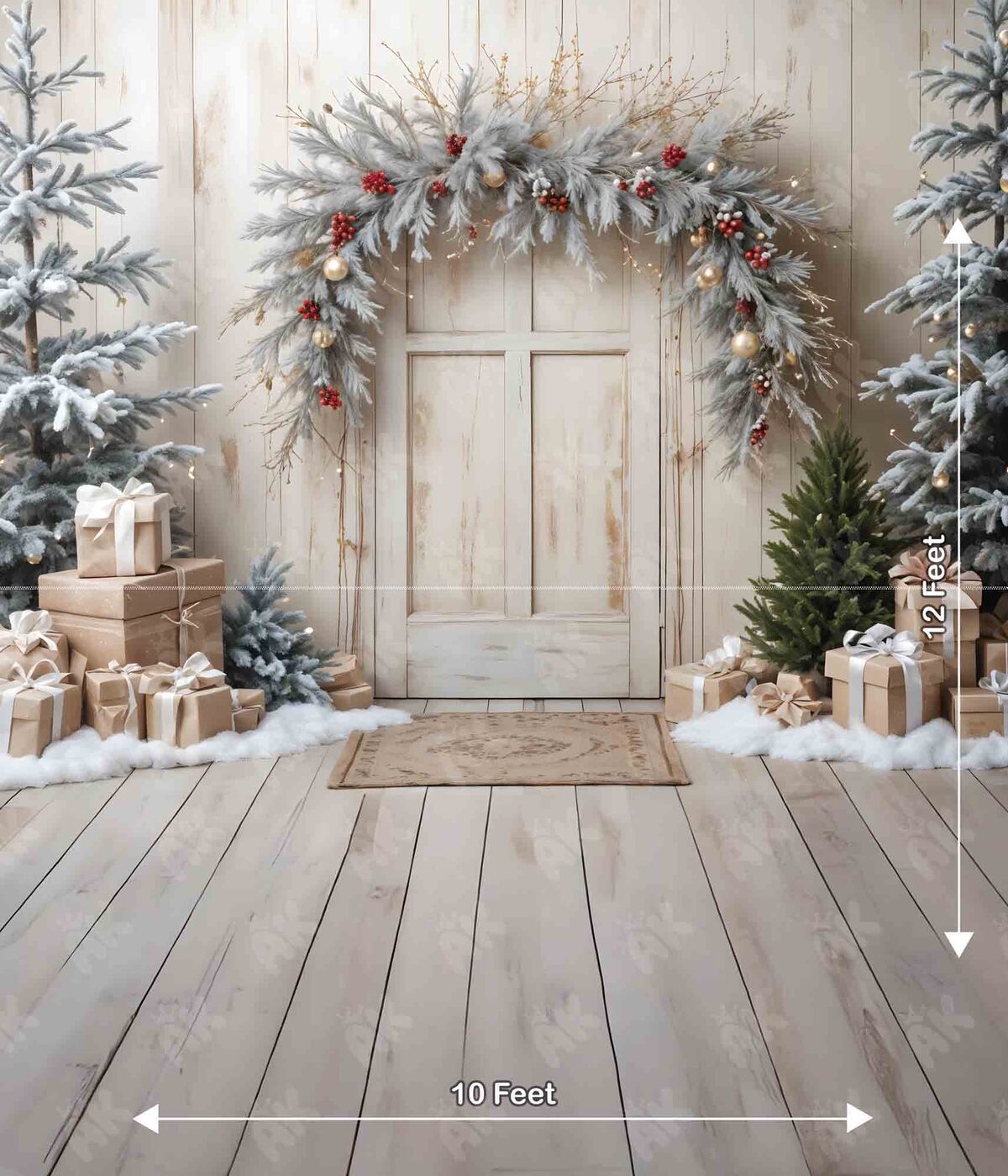 Fabric Portrait Backdrop - Frosty Christmas