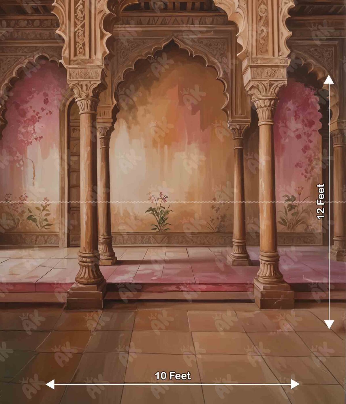 Fabric Portrait Backdrop - Traditional Palace Arch