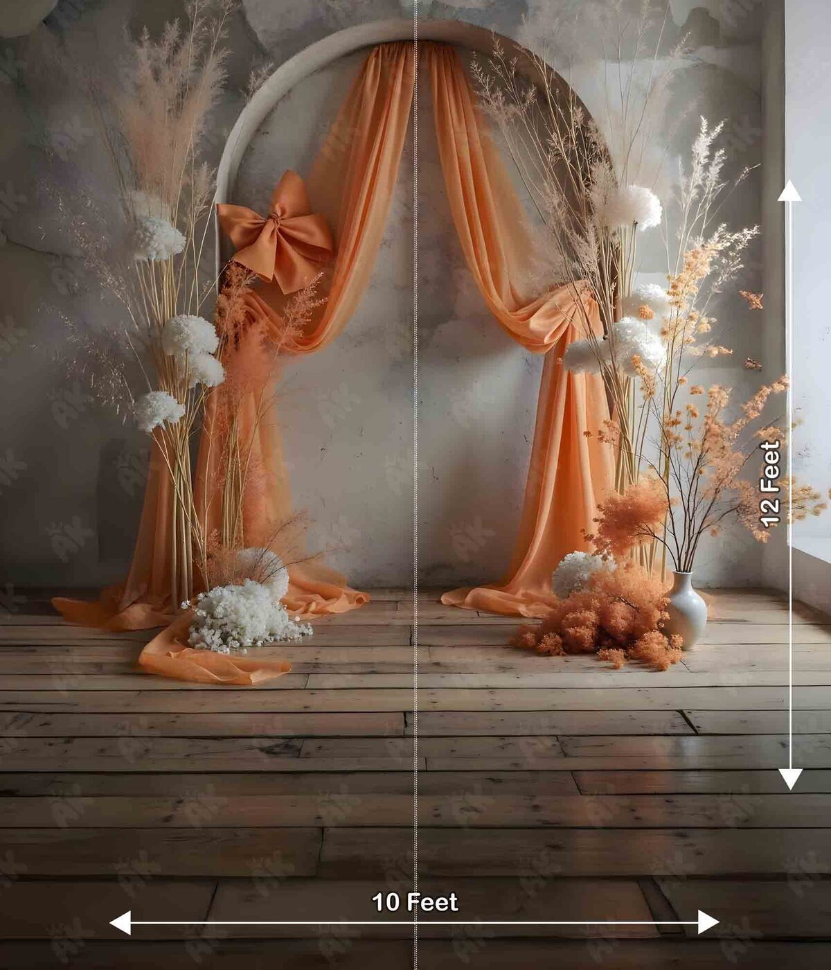 Orange Boho Charm Backdrop – Fabric Portrait Prop (Pre-Order)