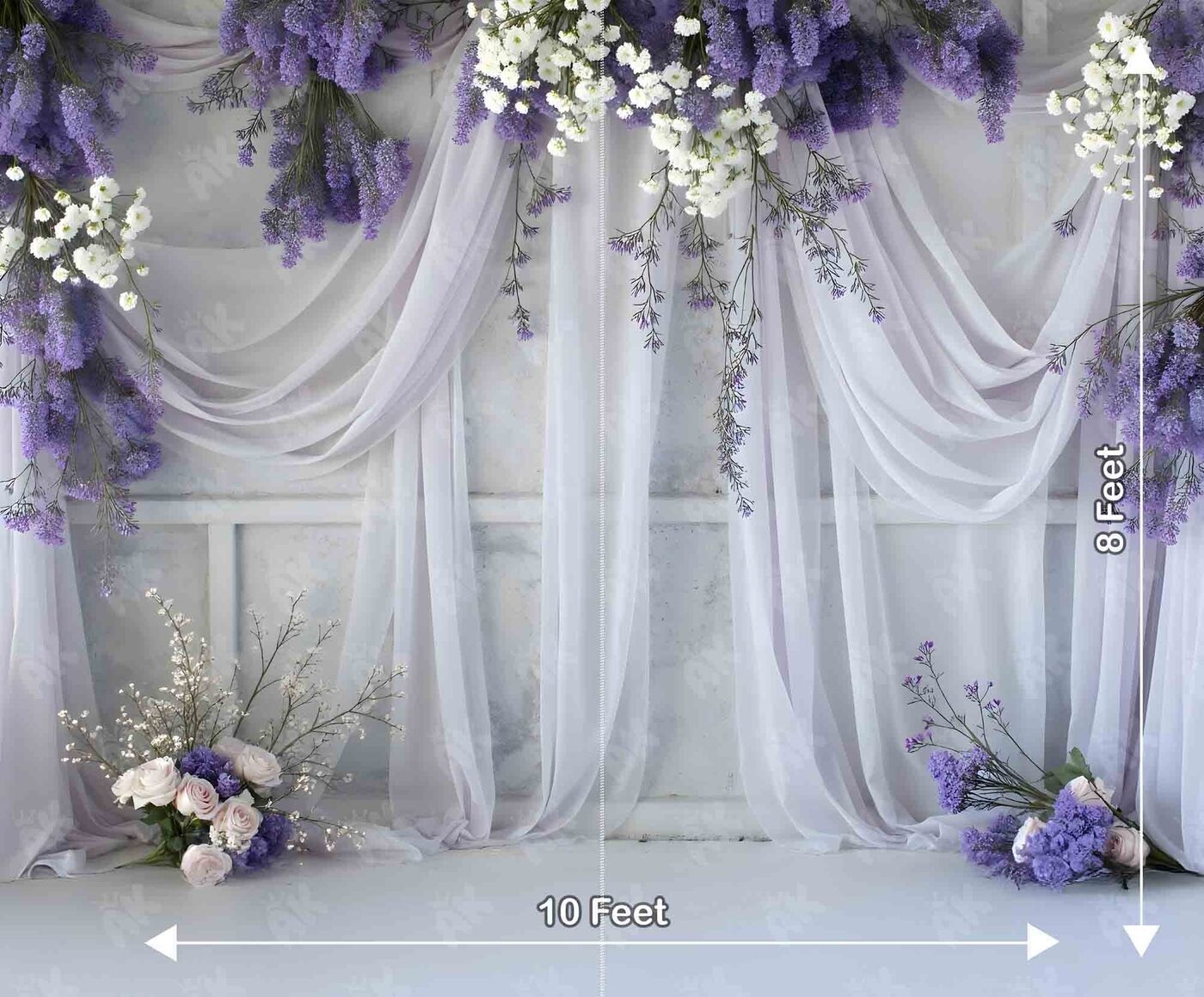 Fabric Portrait Backdrop - Lilac Curtain Wall