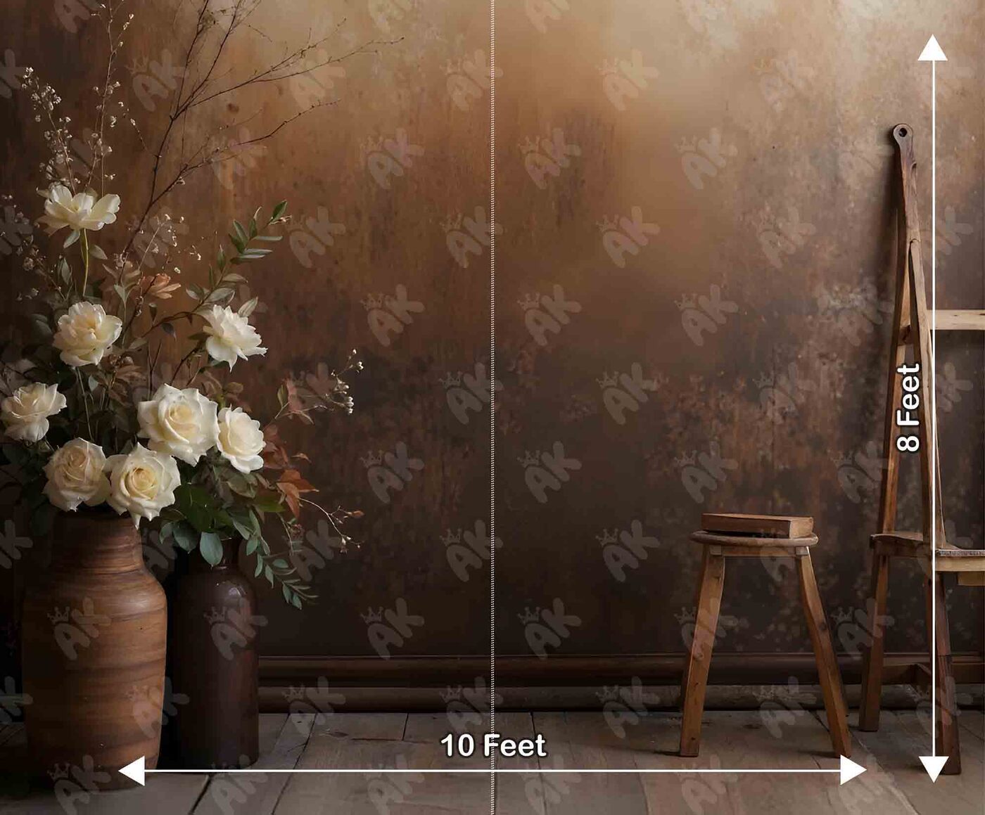 Rusty Brown Wall Fabric Backdrop – Pre-Order Large Portrait Sizes 8×10 ...