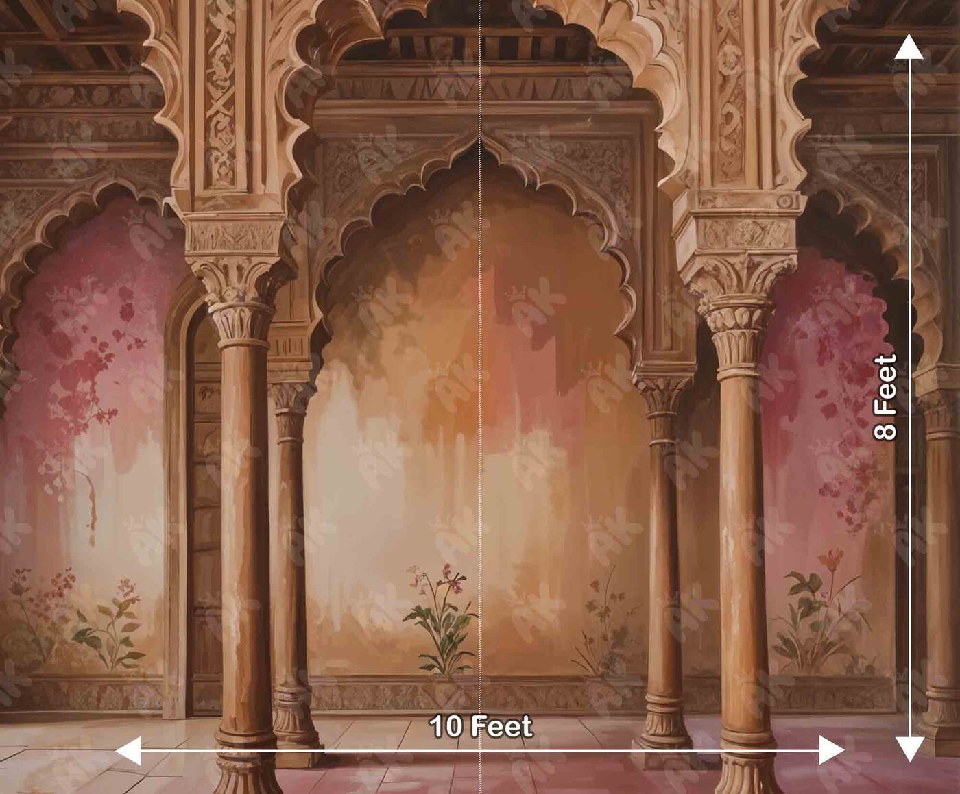 Fabric Portrait Backdrop - Traditional Palace Arch
