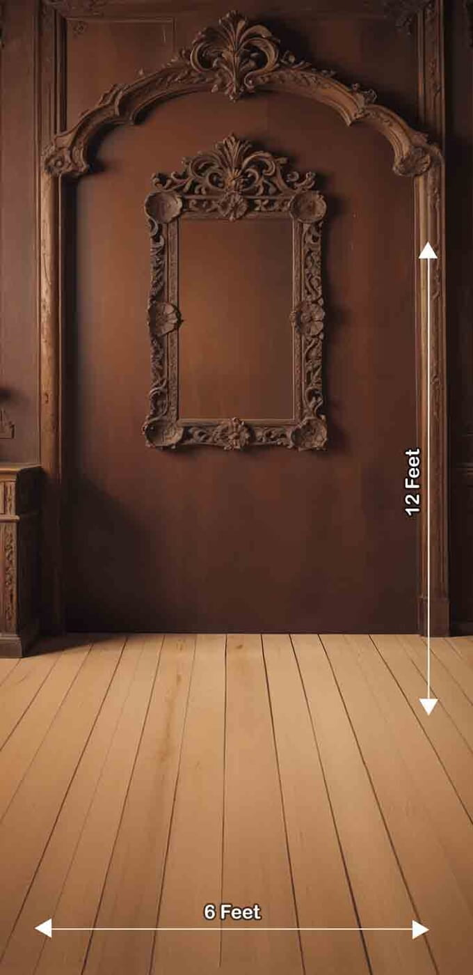 Fabric Portrait Backdrop - Brown Antique Wall