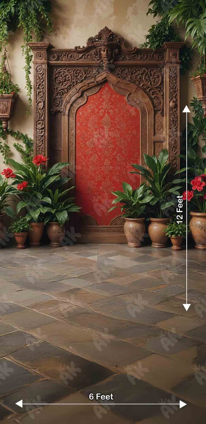 Fabric Portrait Backdrop - Crimson Corner