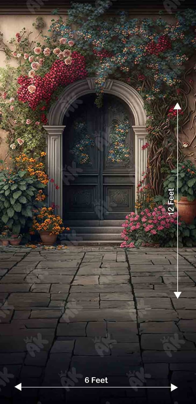 Fabric Portrait Backdrop - Dark Doorway