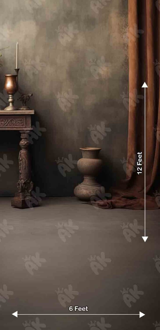 Fabric Portrait Backdrop - Vintage Brown Space