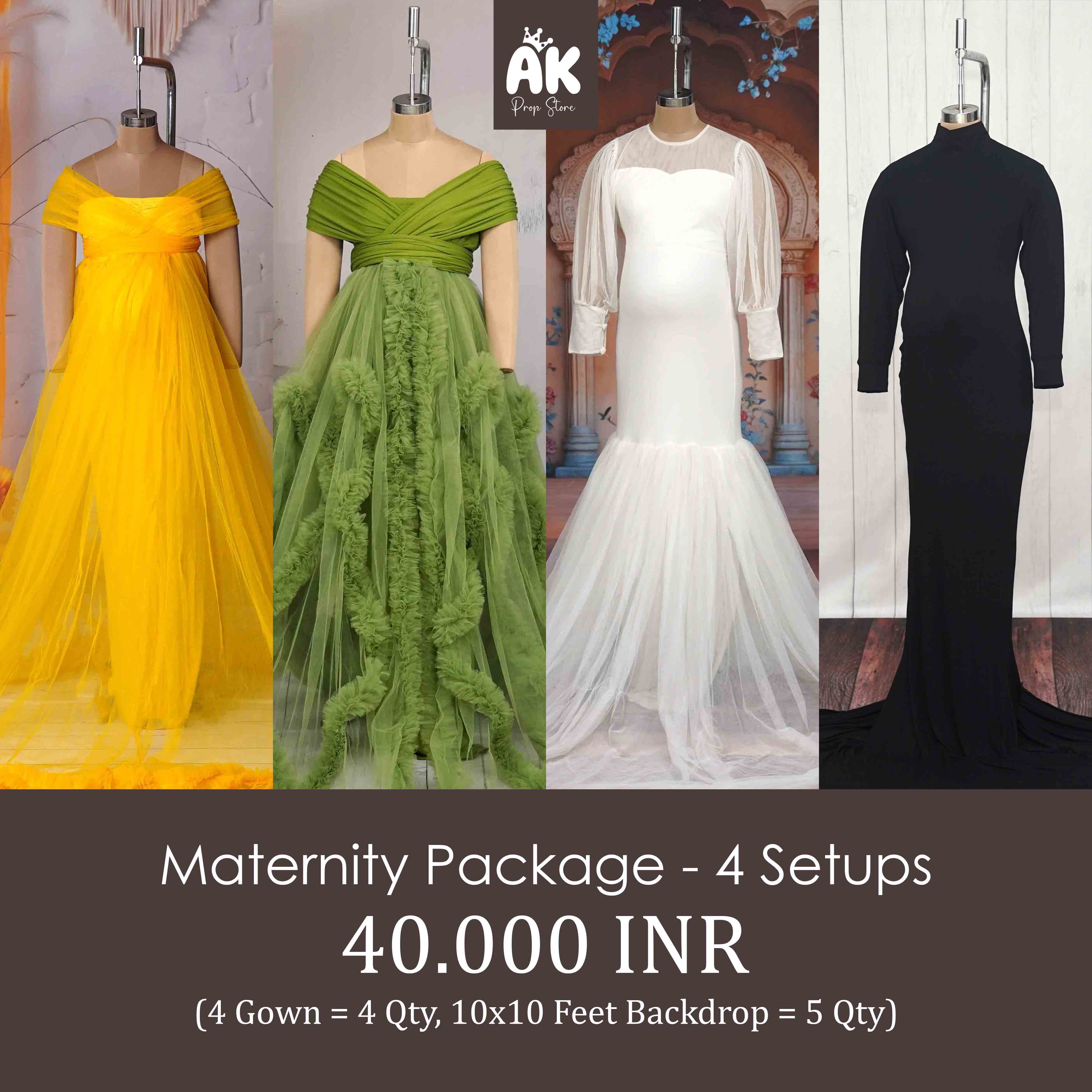 Maternity Package – 4 Themes with Gowns & Backdrops | AK Prop Store