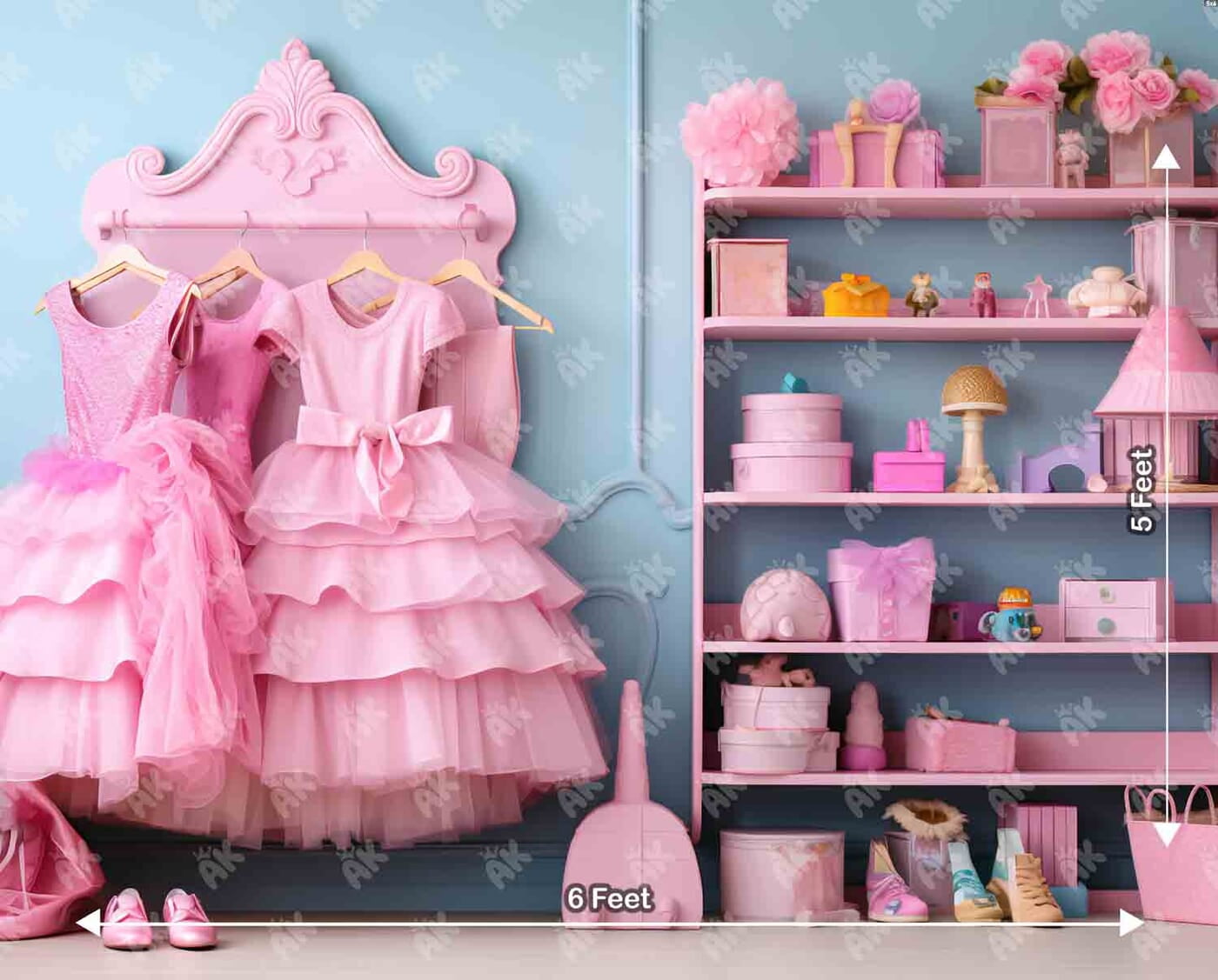 Barbie Closet Fabric Backdrop – Pre-Order 5×8 ft Baby & Toddler Photo ...