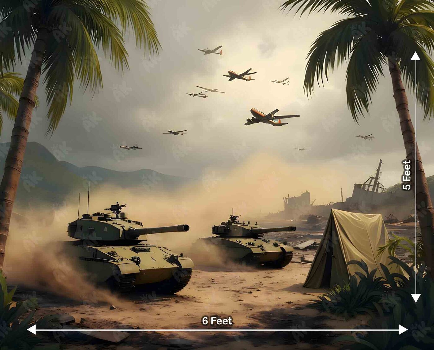 Battle Zone Baby Backdrop – Army for Newborn & Kids Photoshoots | AK ...