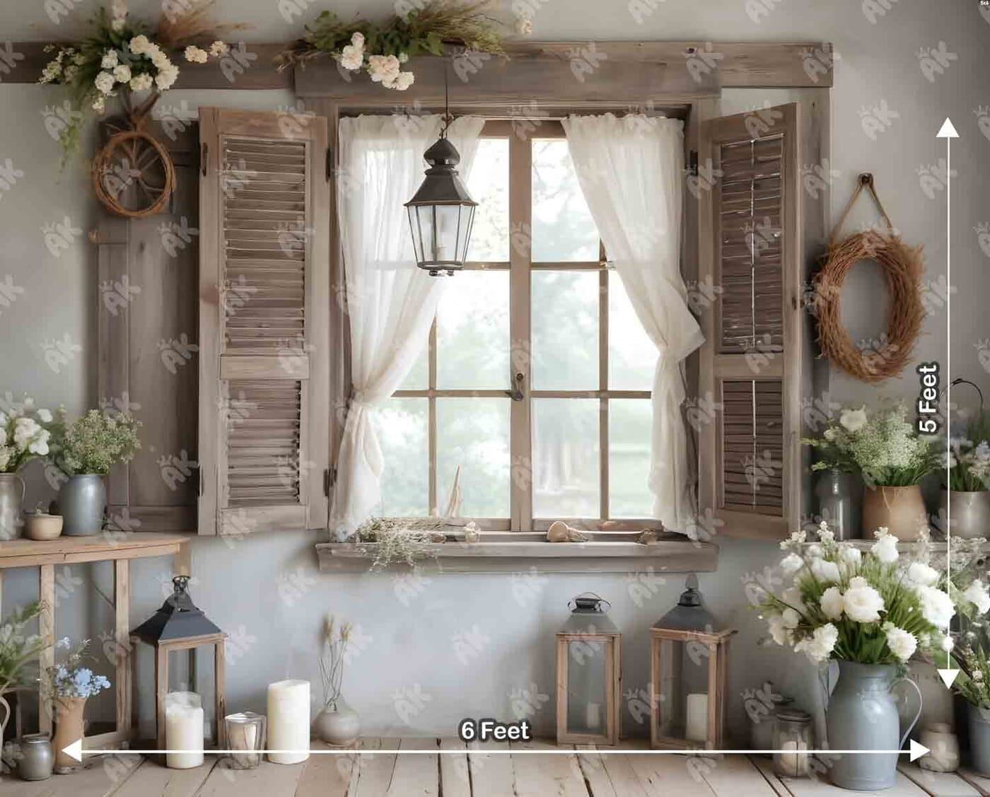 Chic Window View 5×7 ft Fabric Backdrop | Baby & Toddler Studio Theme