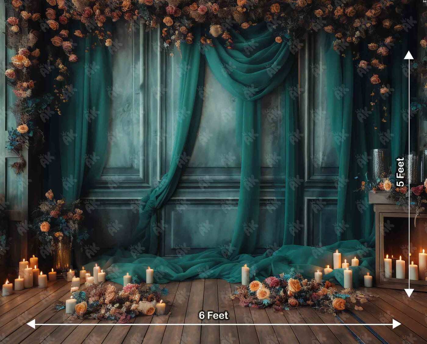 Fabric Baby Backdrop - Teal Blue Chamber (PRE-ORDER)