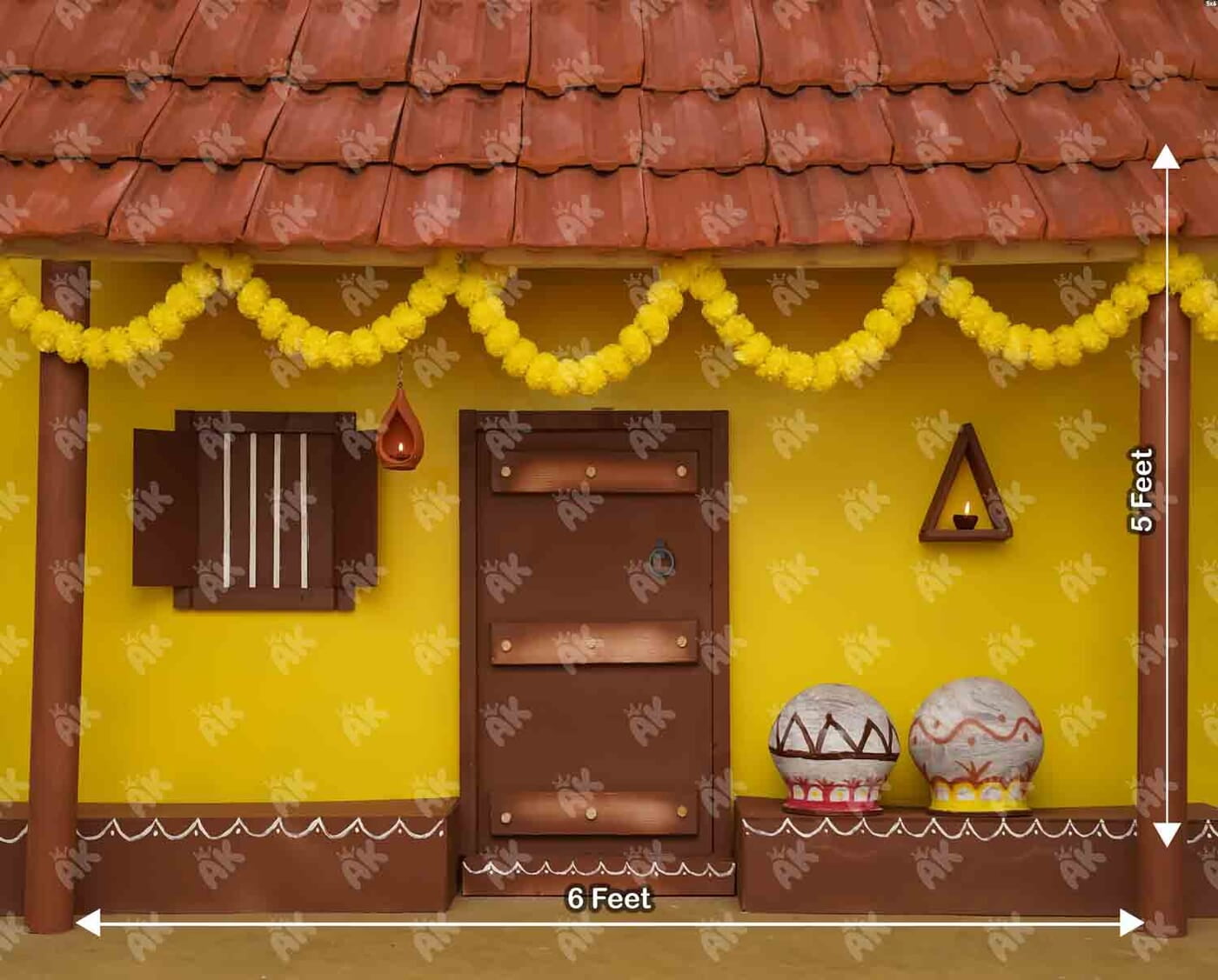 Fabric Baby Backdrop - Traditional Village House