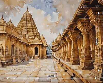 Fabric Baby Backdrop - Hindu Temple