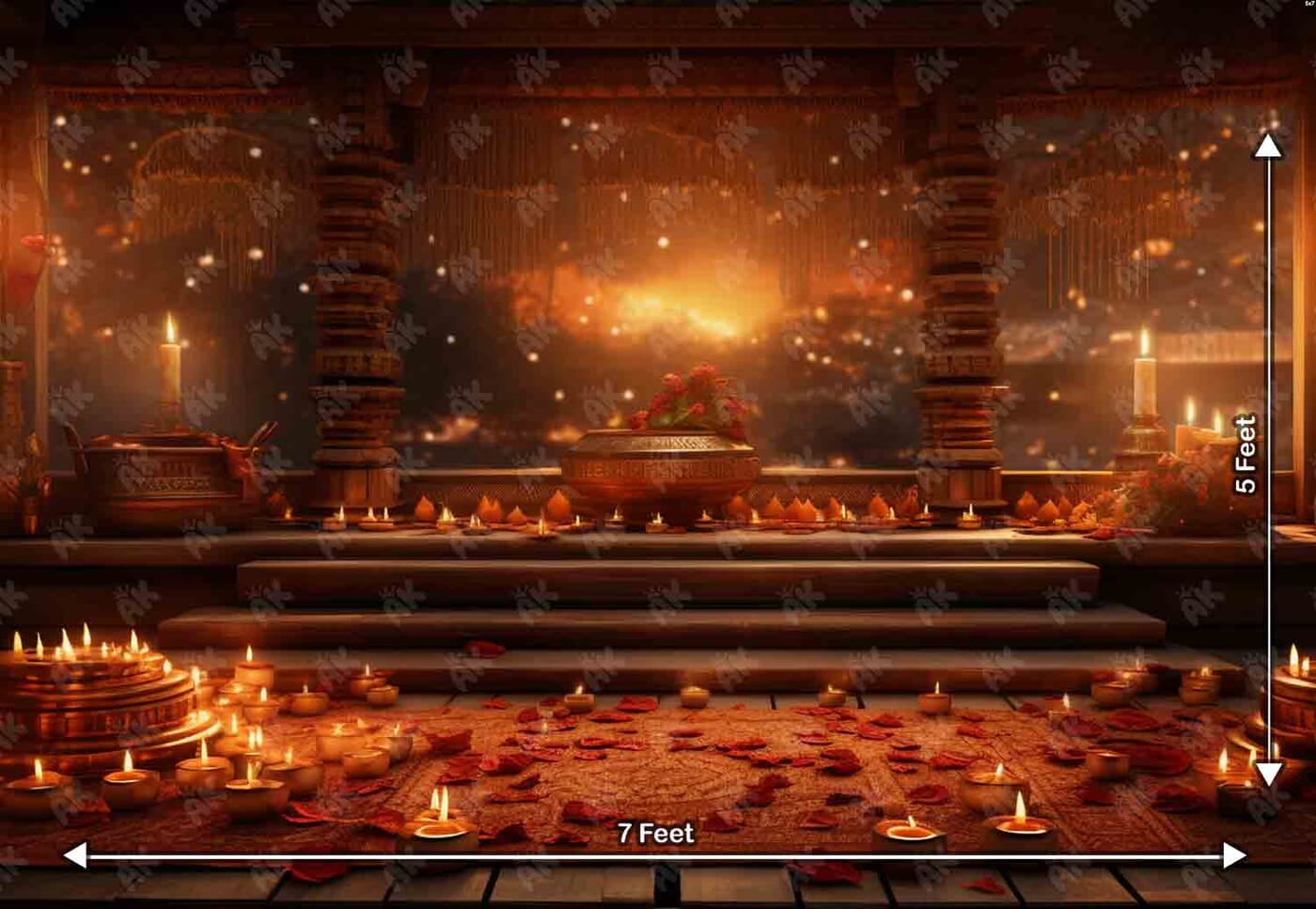 Diya Lights Backdrop 5×7 ft (Pre-Order) | Festival Baby & Toddler ...