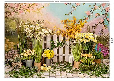 Fabric Backdrop - Blooming Pathway