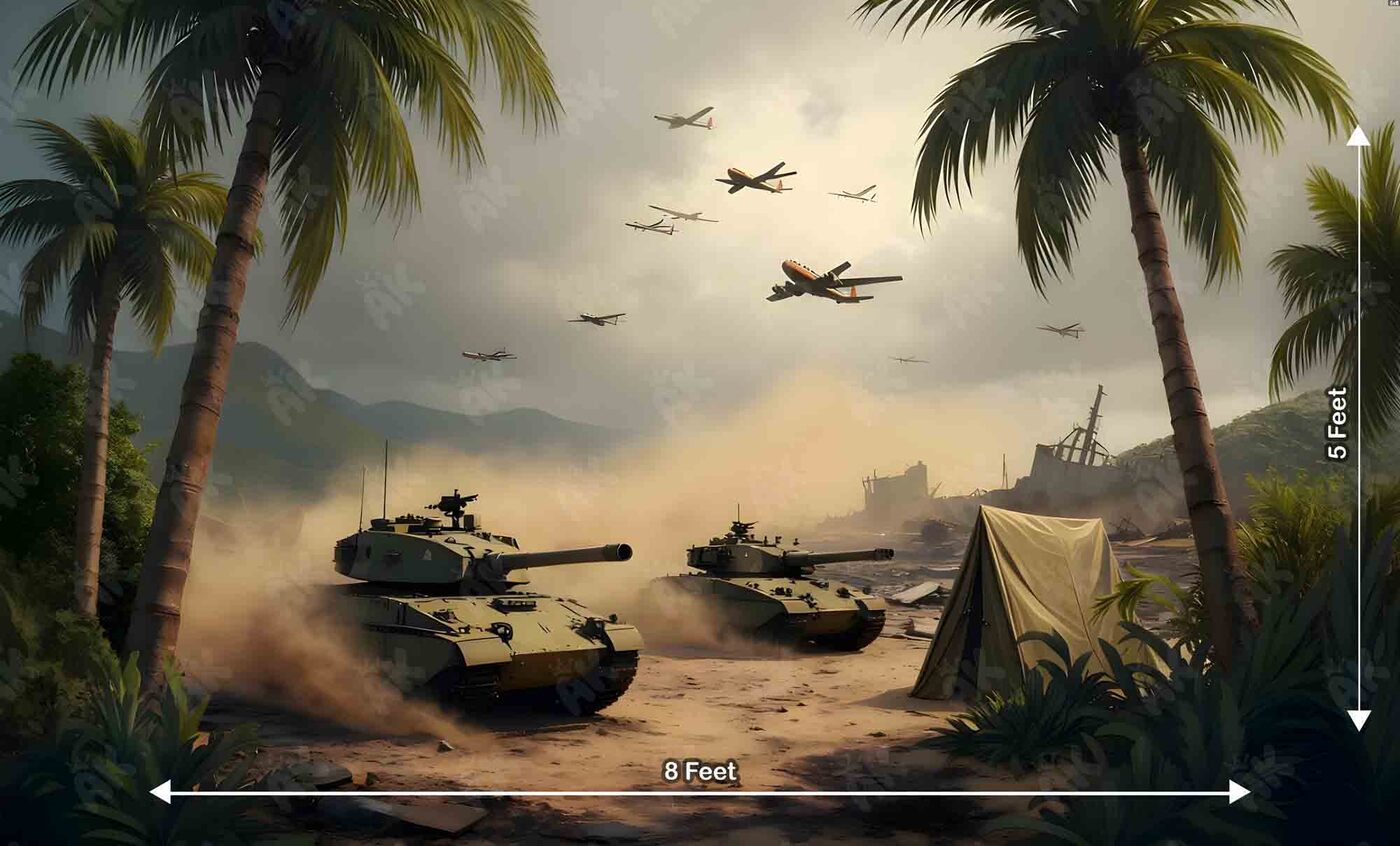Battle Zone Baby Backdrop – Army for Newborn & Kids Photoshoots | AK ...