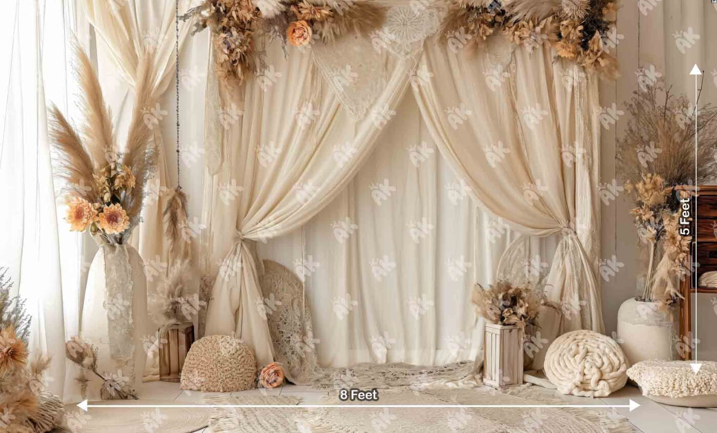 Fabric Baby Backdrop - Boho Living