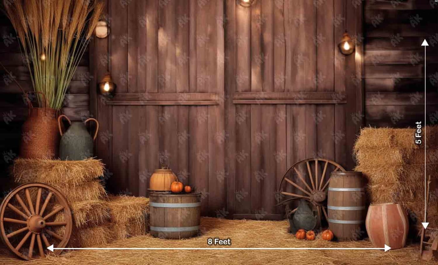 Fabric Baby Backdrop - Cowboy Barn