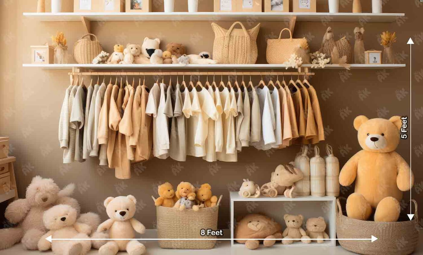 Fabric Baby Backdrop - Teddy Closet