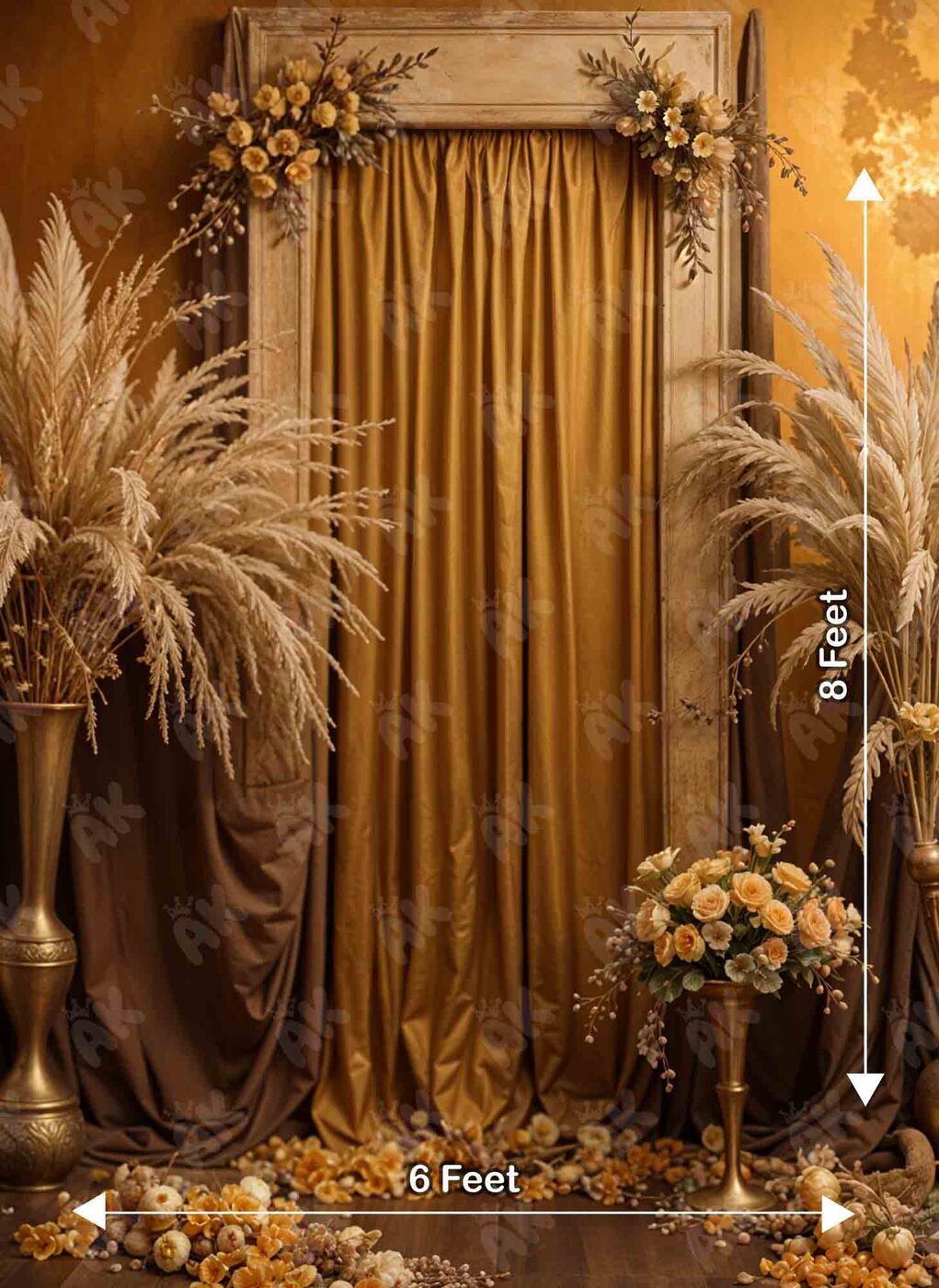 Fabric Portrait Backdrop - Royal Yellow Drape