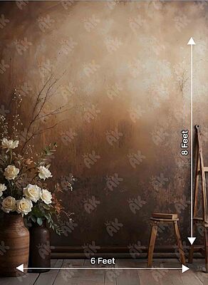 Fabric Portrait Backdrop - Rusty Brown Wall