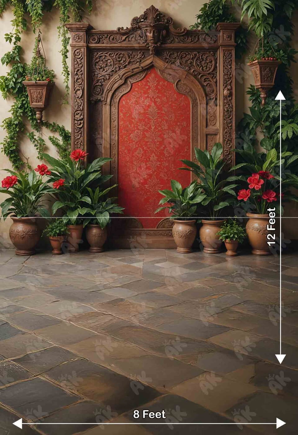 Fabric Portrait Backdrop - Crimson Corner