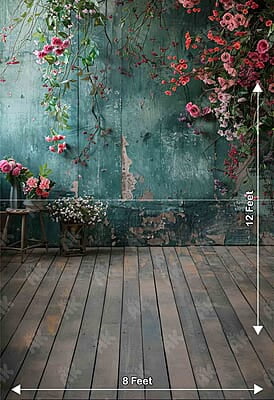 Fabric Portrait Backdrop - Elegant Floral Wall