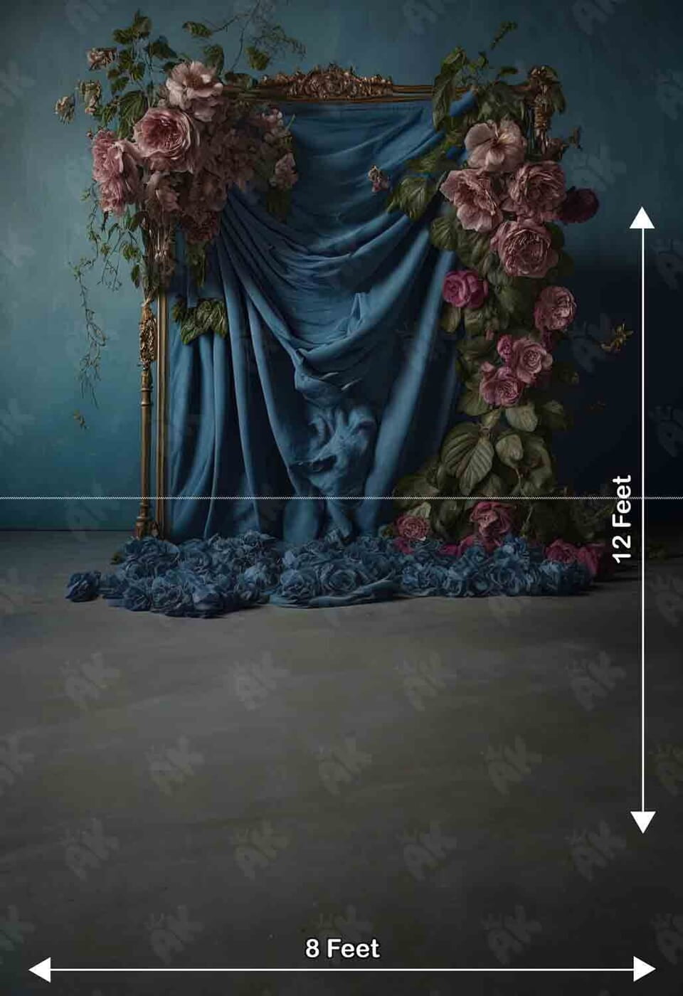 Fabric Portrait Backdrop - Frame Me Blue