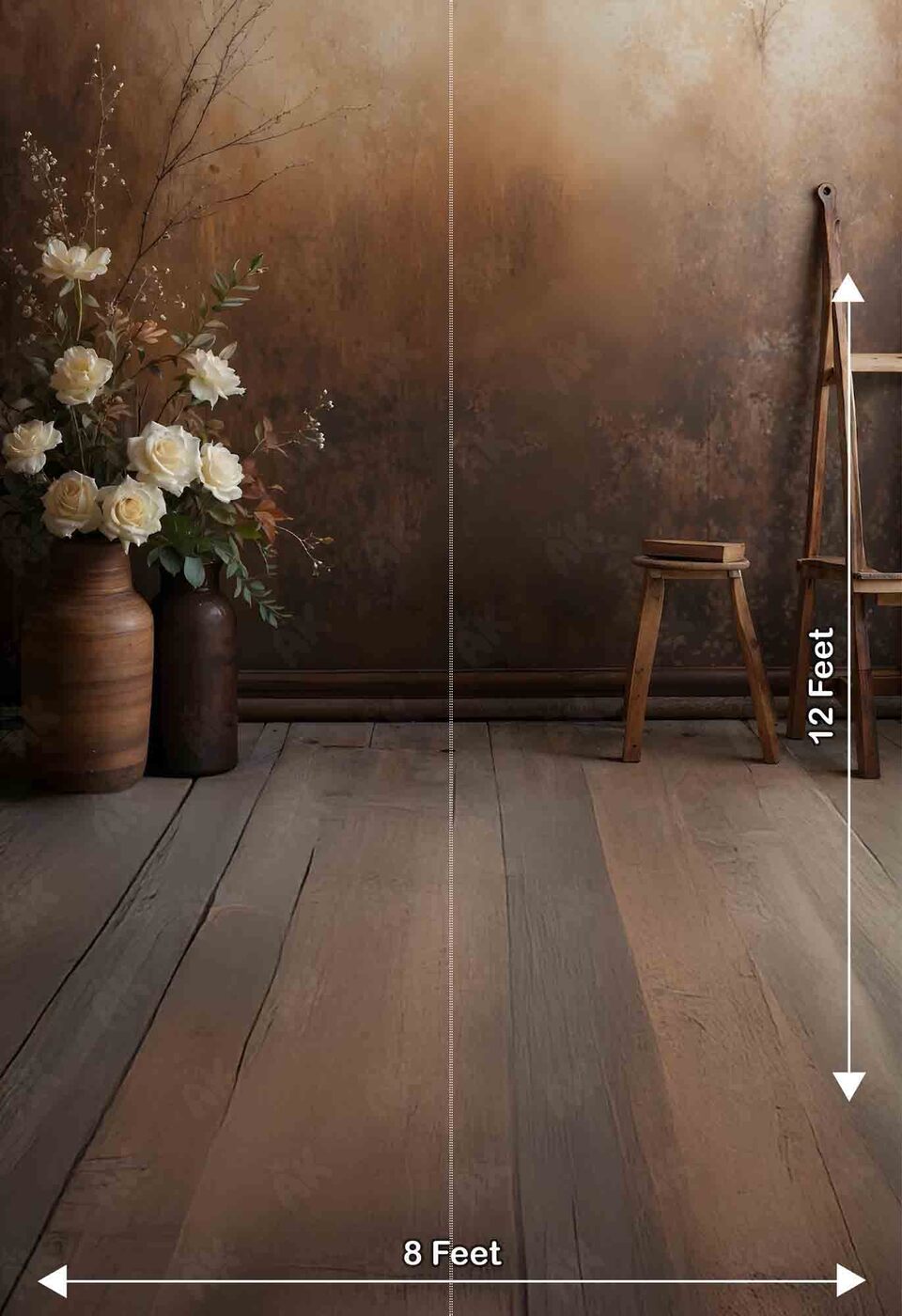 Rusty Brown Wall Fabric Backdrop – Pre-Order Large Portrait Sizes 8×10 ...