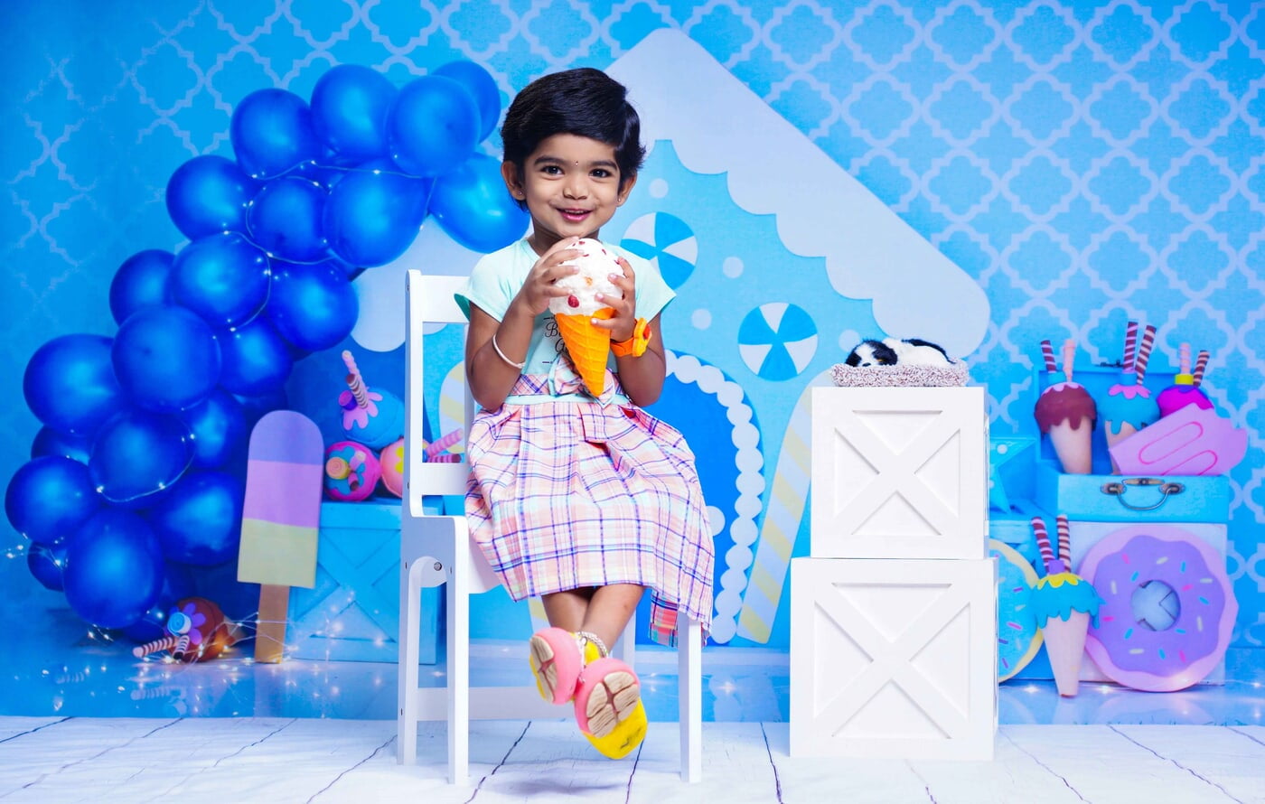 Fabric Baby Backdrop - Blue Candyland