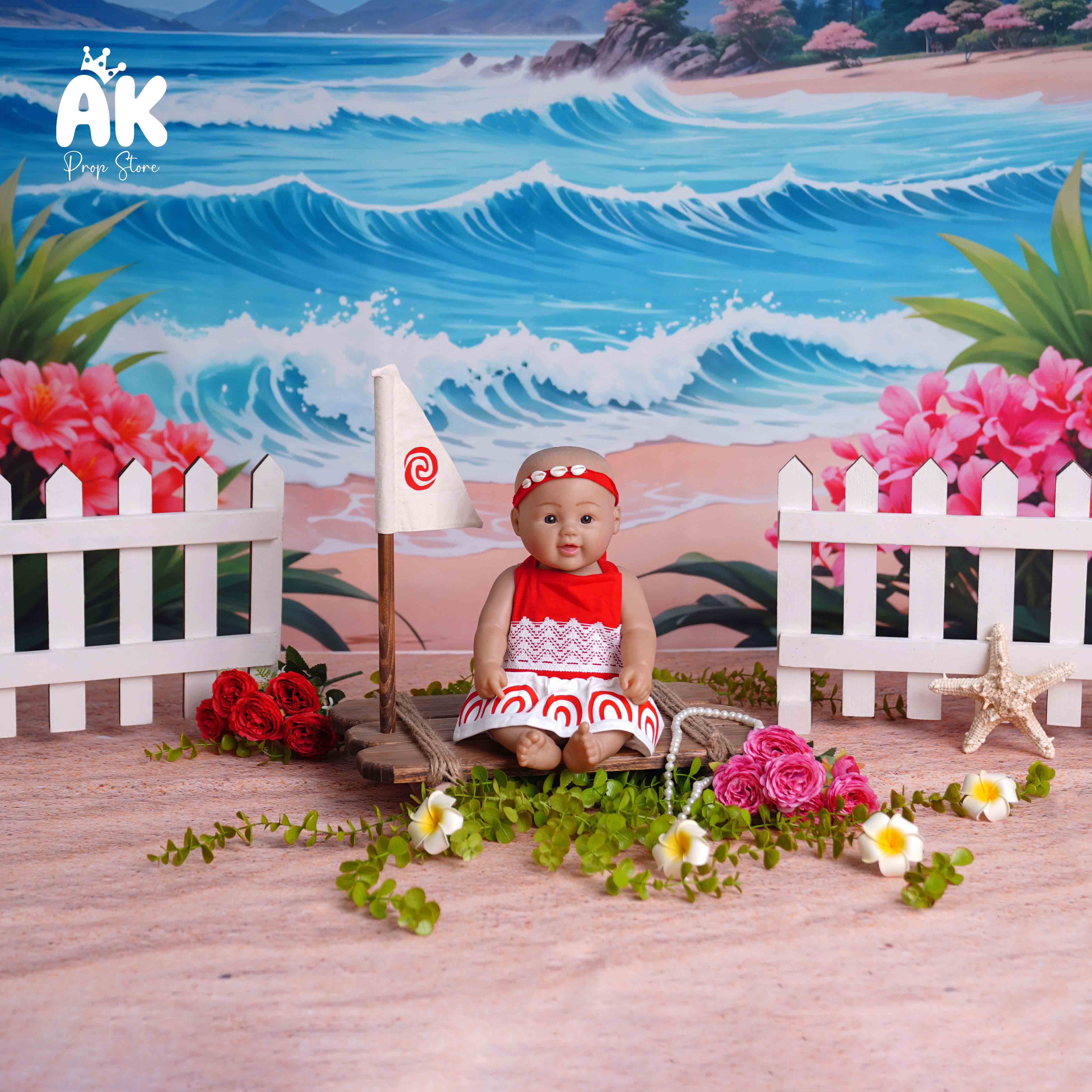 Moana Theme Toddler Set – Beach-Island Backdrop & Props for 1st ...
