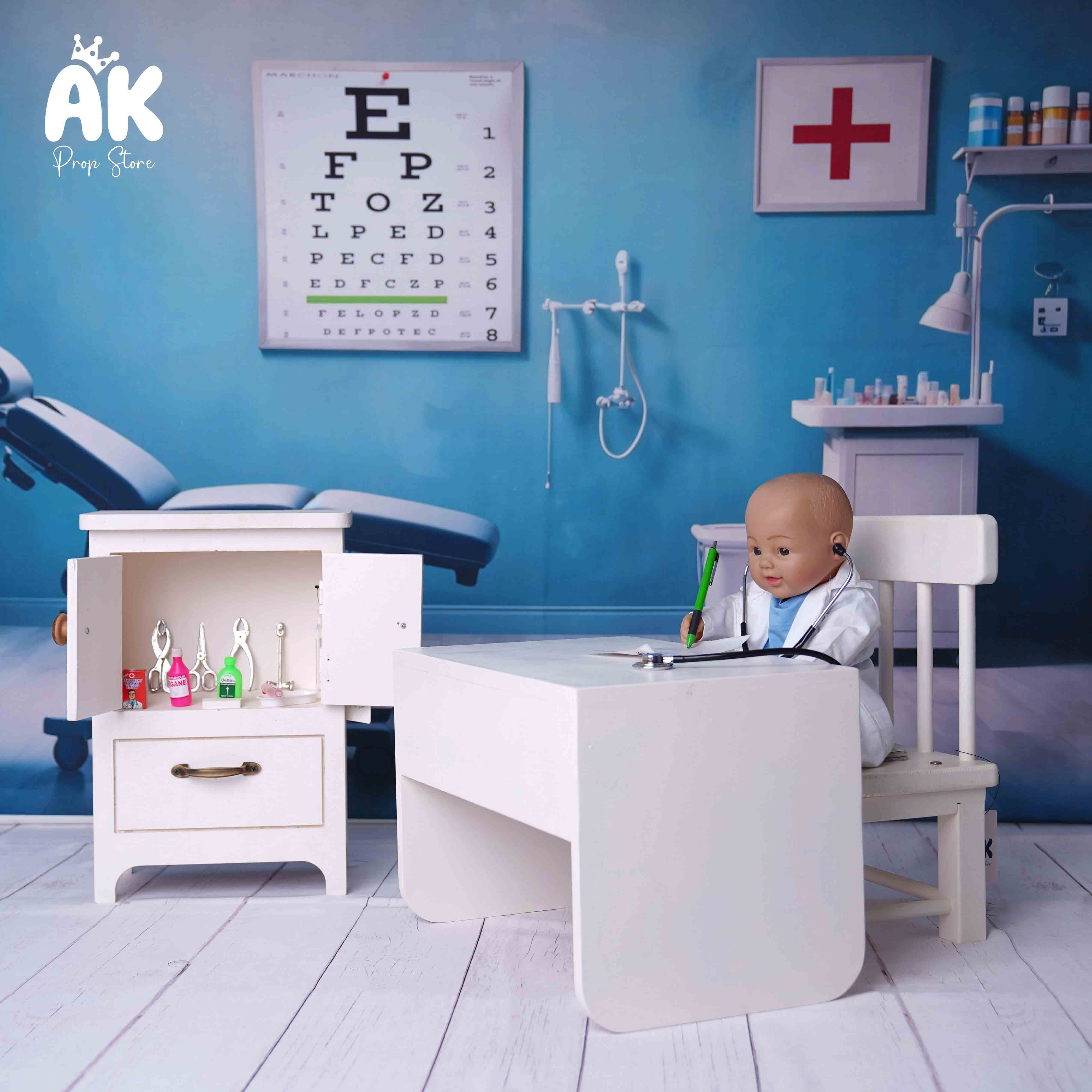 Doctor Theme Toddler Photo-Shoot Setup | Complete Props & Backdrop – AK Prop Store