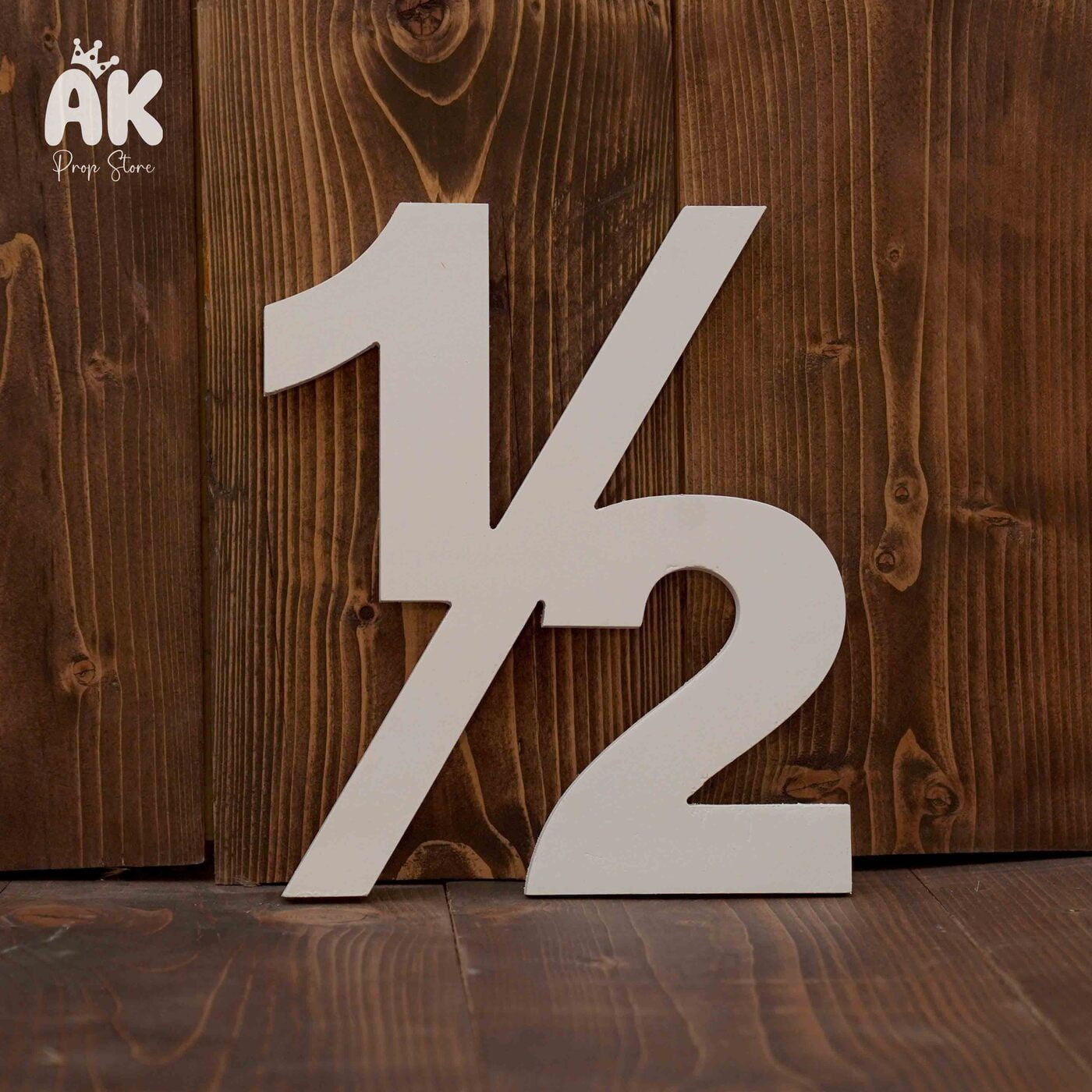 Number Half Prop – “½” Wooden Milestone Sign for Baby & Junior Photography