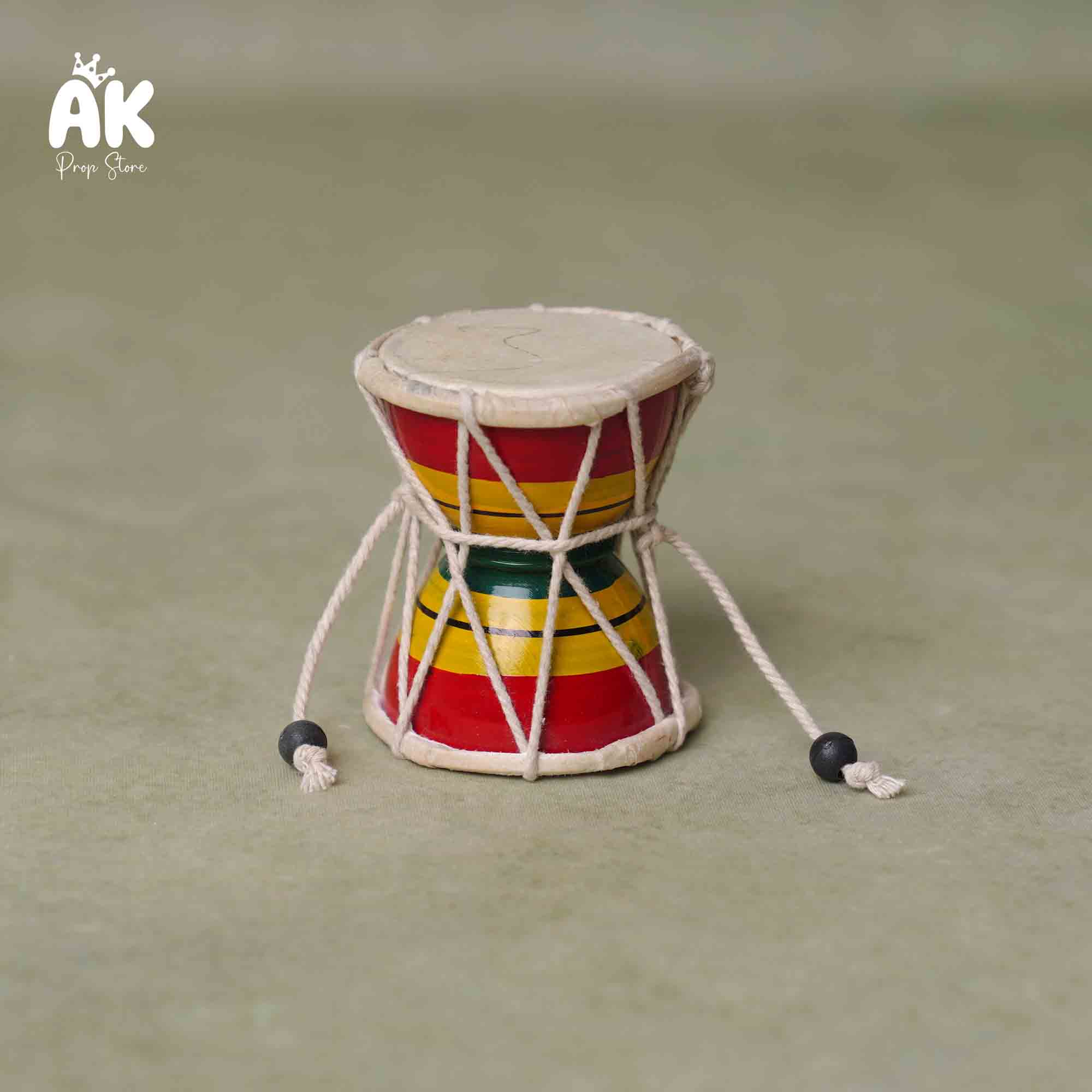 Shiv Damru – Wooden Lord Shiva Drum Prop for Studio & Ritual Photography