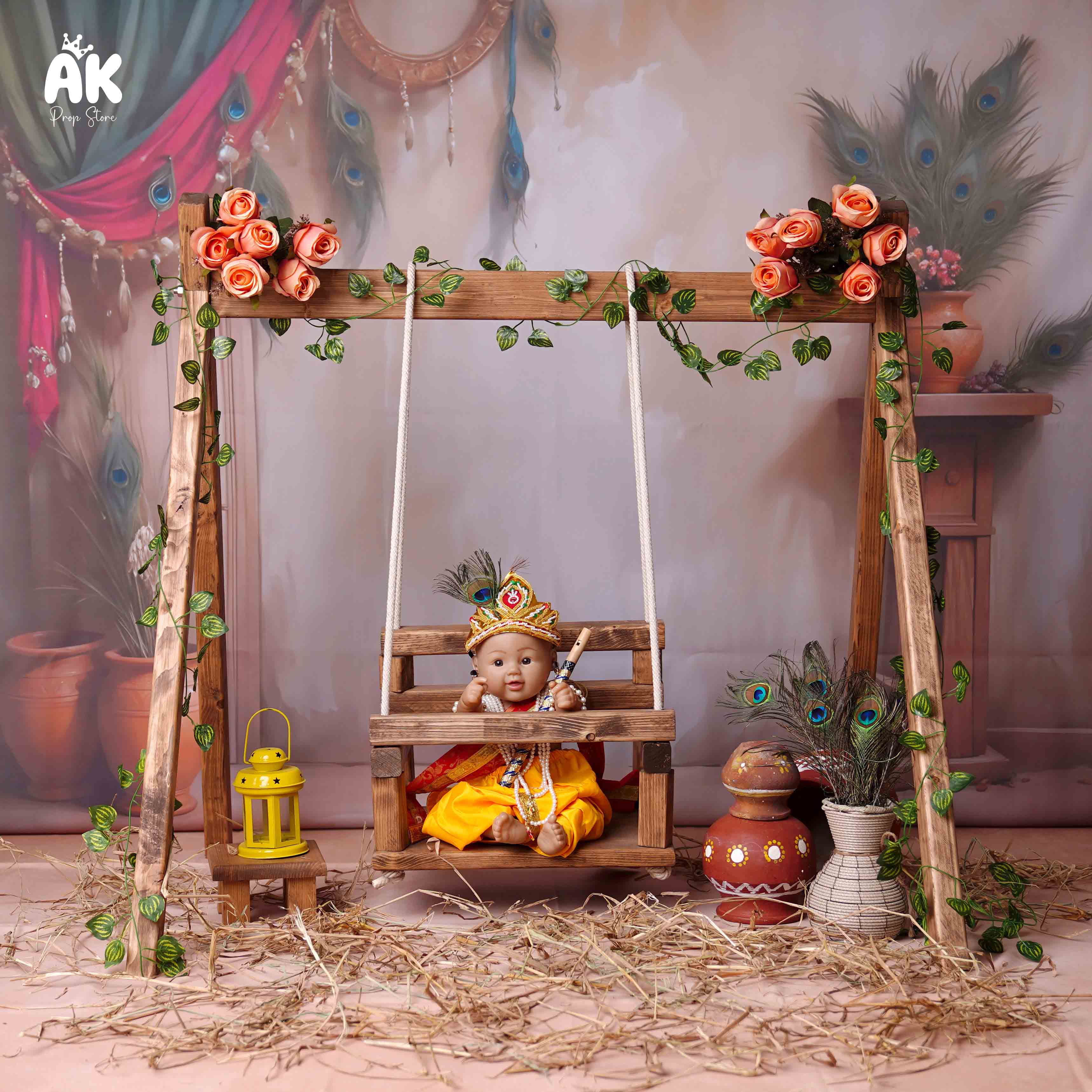 Krishna Theme Setup 04 – Toddler Milestone Photoshoot Package | AK Prop ...