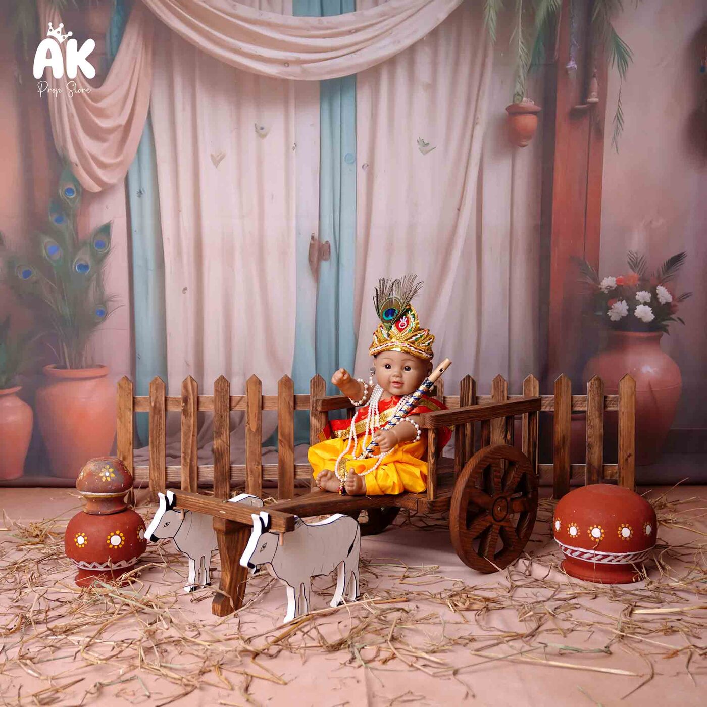 Krishna Theme Setup 06 – Toddler Janmashtami Photoshoot Package | AK ...
