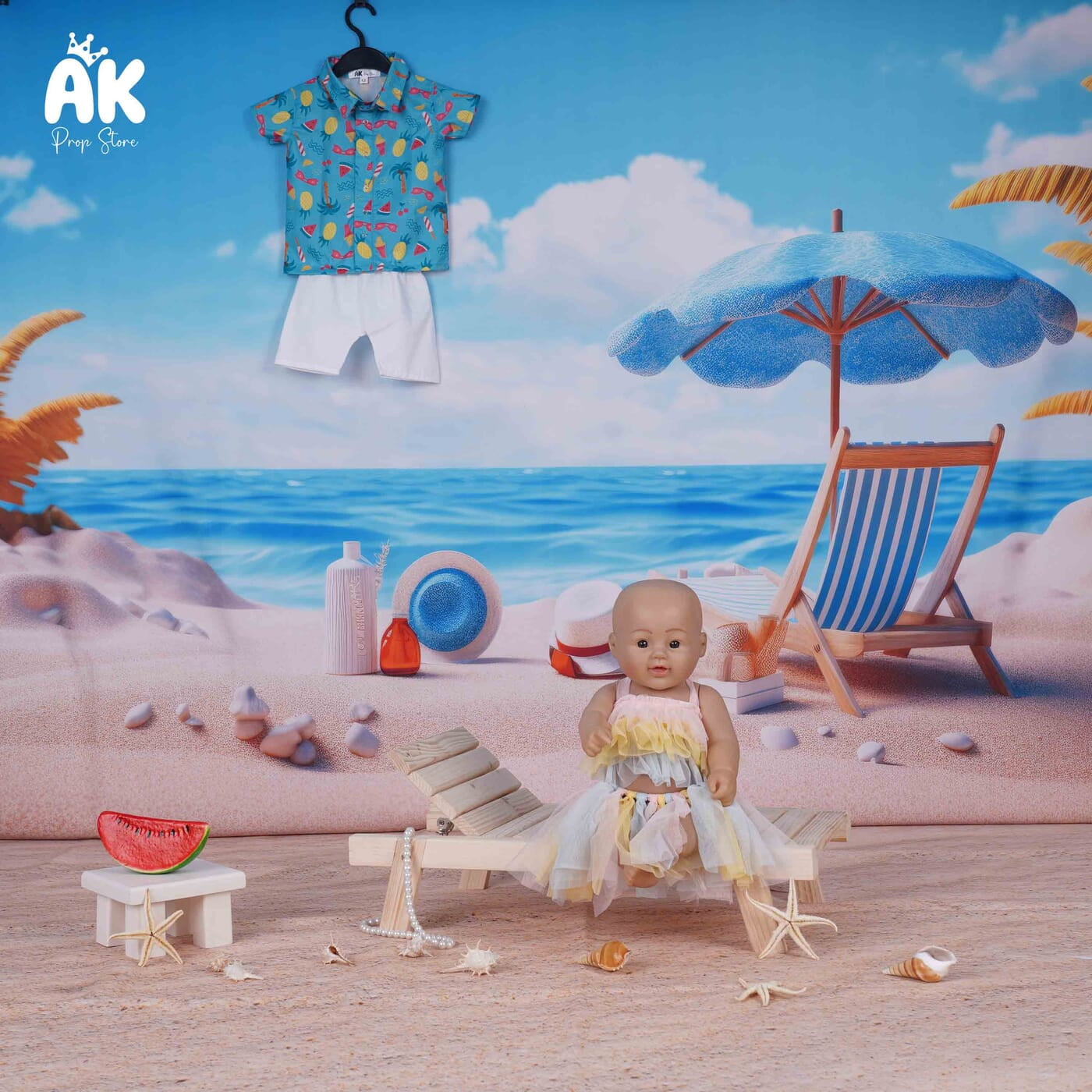 Beach Theme Toddler Photo Setup – Coastal Props & Backdrops for ...