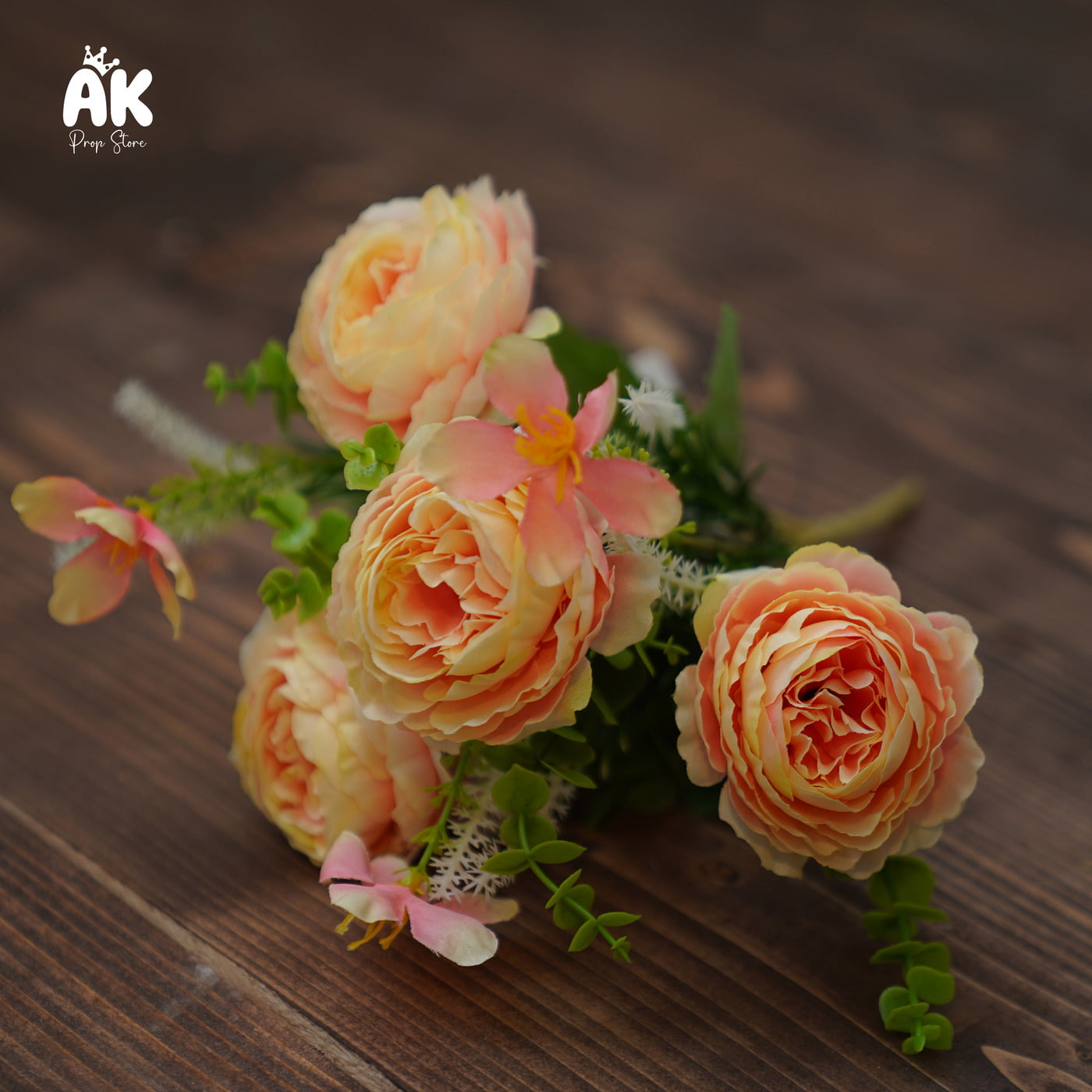 Rose Peony Bunch – Artificial Flower Prop (4 Heads, Approx 32 cm) for ...