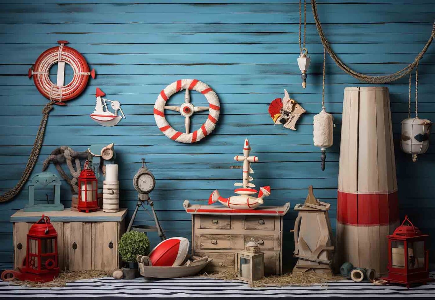 Fabric Baby Backdrop - Nautical World
