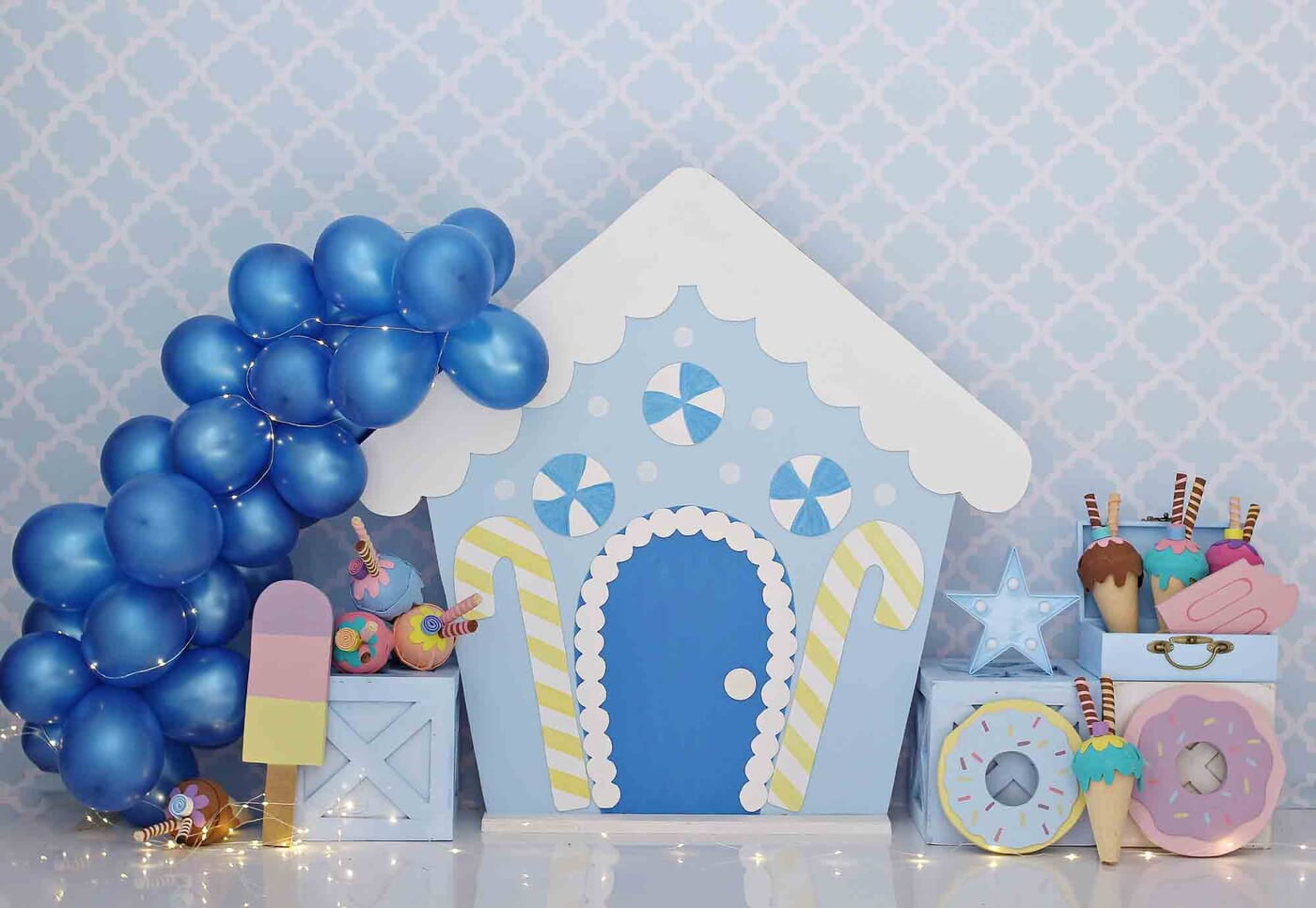 Fabric Baby Backdrop - Blue Candyland