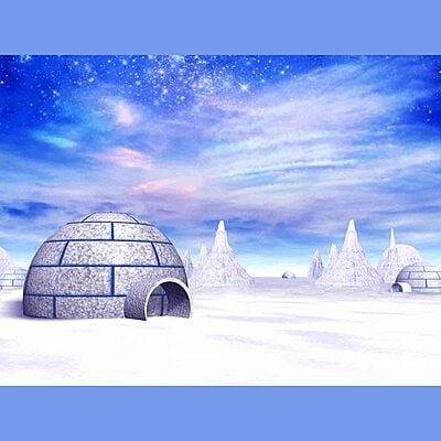 Fabric Backdrop - North Pole Igloo