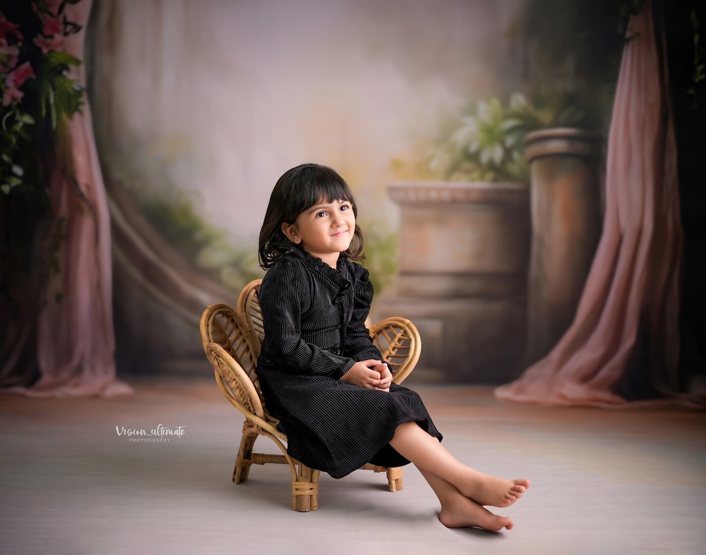 Pink Porch View Fabric Backdrop – Ready-to-Ship Portrait Background for ...