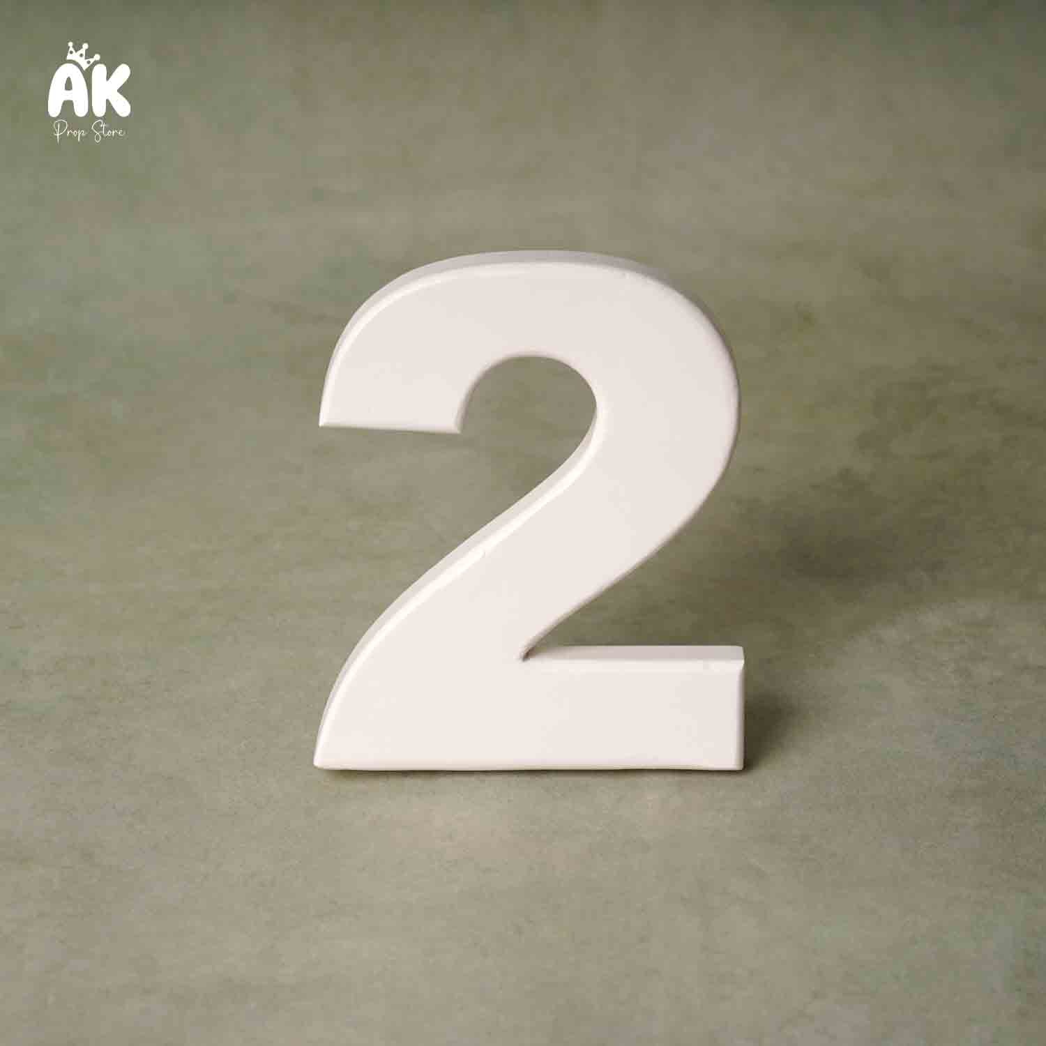 Number Two Prop – Wooden “2” Sign for Baby Milestone & Second Birthday ...