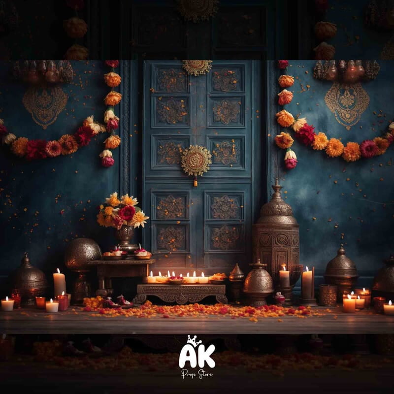 Fabric Baby Backdrop - Temple Diya