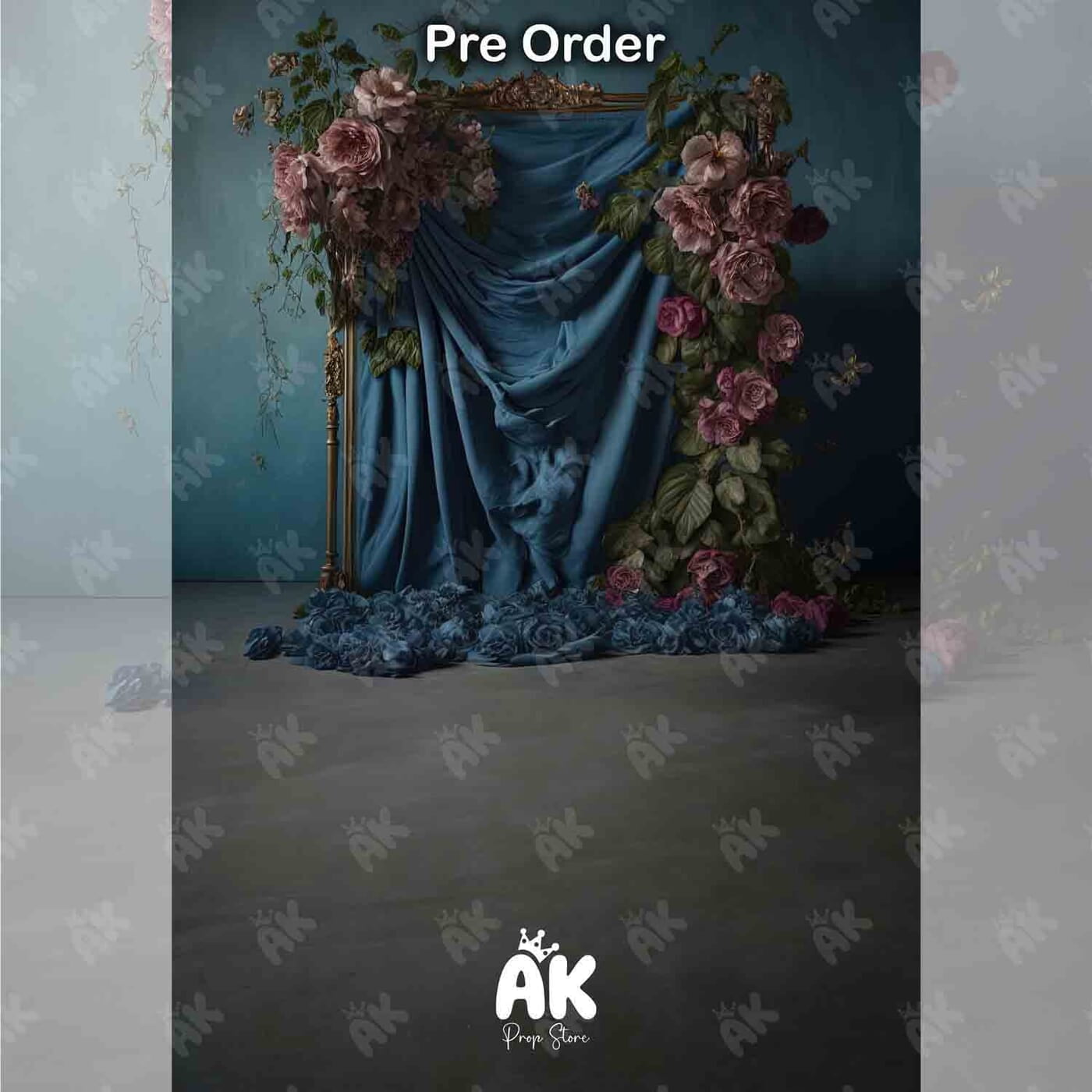 Fabric Portrait Backdrop - Frame Me Blue