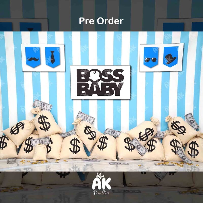 Fabric Baby Backdrop - Boss Baby Type 2 - 5x7 Feet